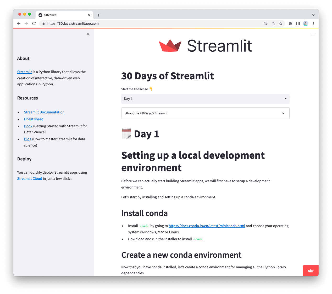 Get Started Streamlit Docs